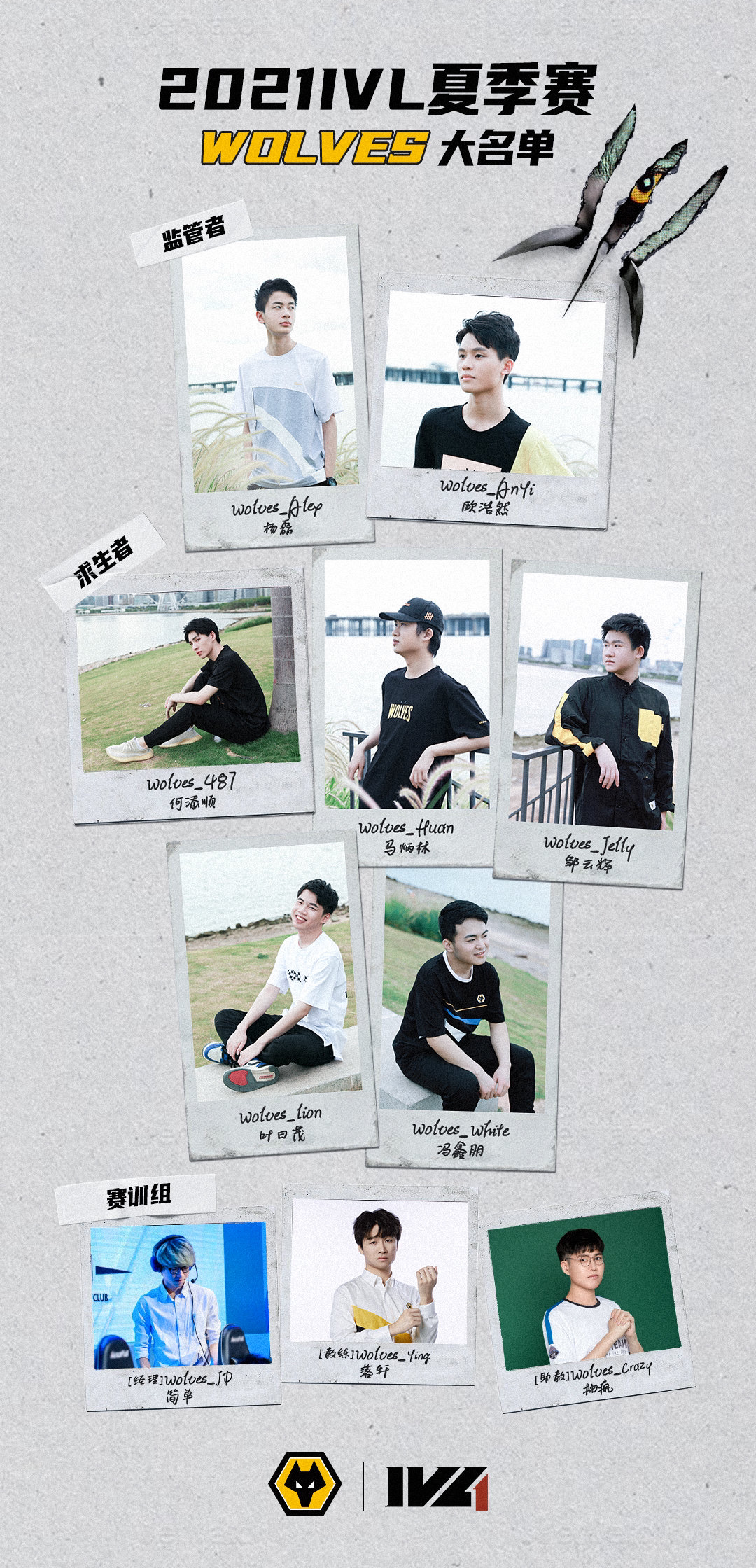 Wolves战队 2021IVL夏季赛大名单官宣】⭐️狼队第_第五人格 | 大神