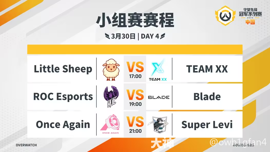 OWCS2025国服赛区小组赛赛程公布_守望先锋 | 大神