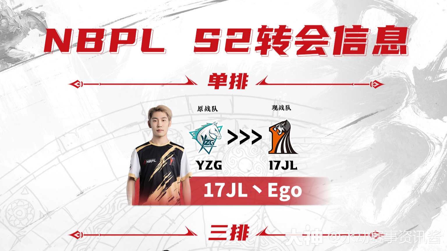 资讯|【NBPL S2转会信息】_永劫无间端游 | 大神