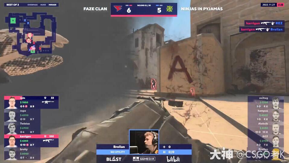BLAST 秋决：狭路相逢勇者胜！ FaZe 2-1战胜 NIP_CSGO | 大神