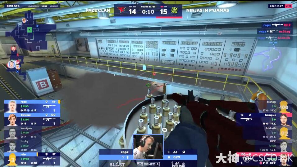 BLAST 秋决：狭路相逢勇者胜！ FaZe 2-1战胜 NIP_CSGO | 大神