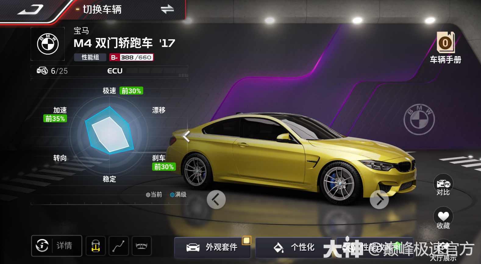 合约新车】M Power的速度艺术——湾岸“午夜魔王”宝马M4 '17登场_巅峰极速 | 大神