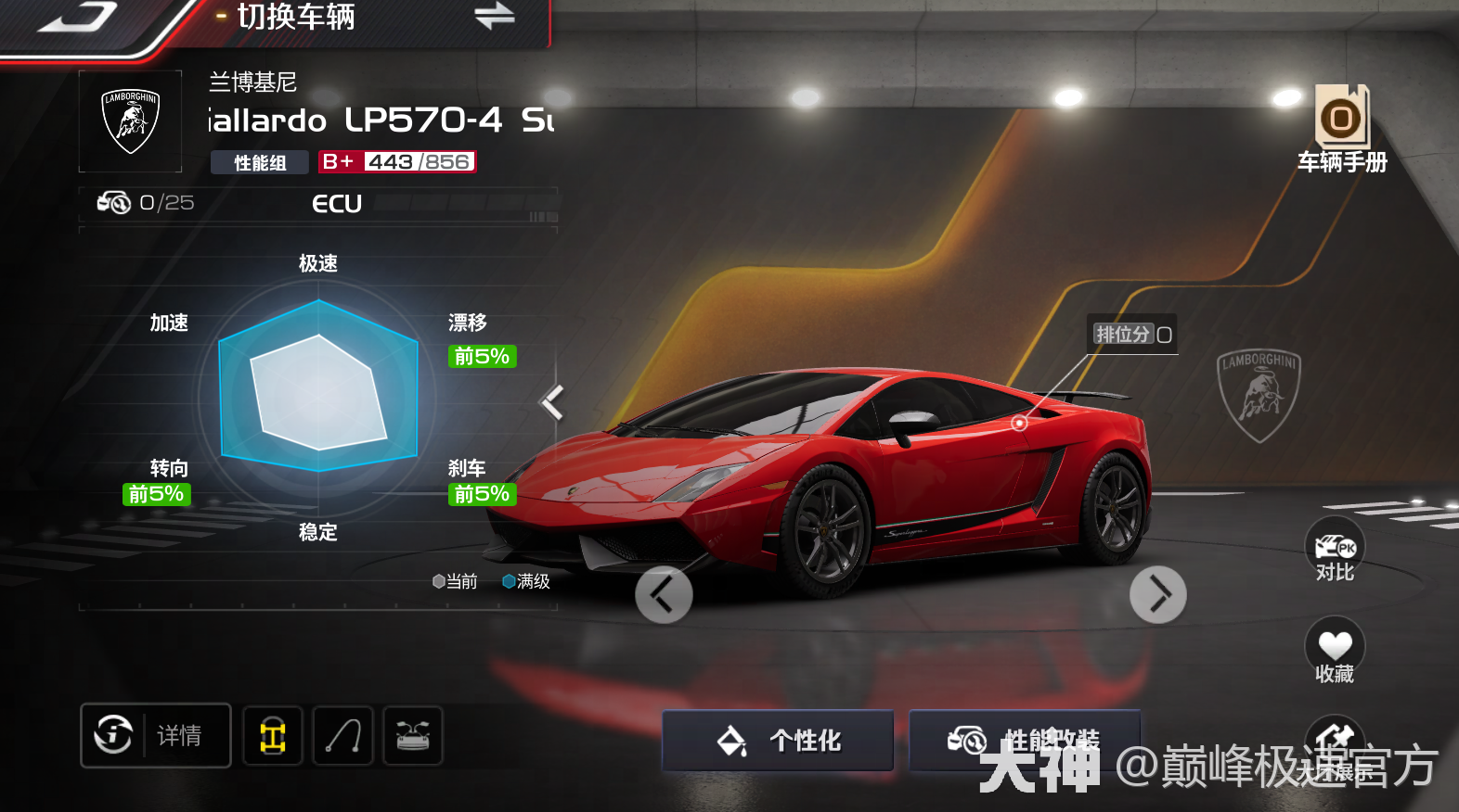 兰博基尼Gallardo LP570-4 Superleggera '11限时概率提升中！_巅峰极速 | 大神